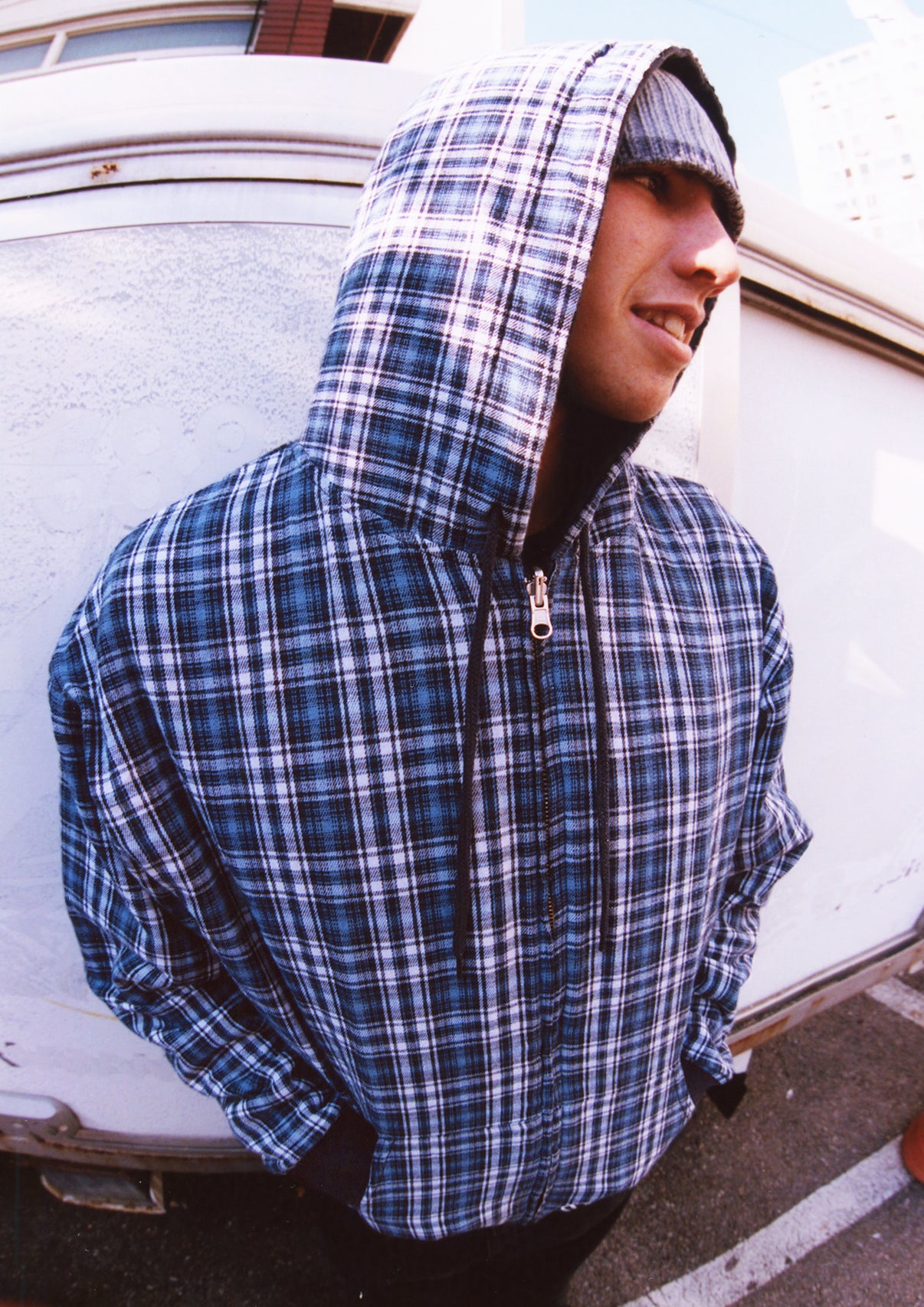 Reversible Flannel Hoodie (Blue) – YARDSALE