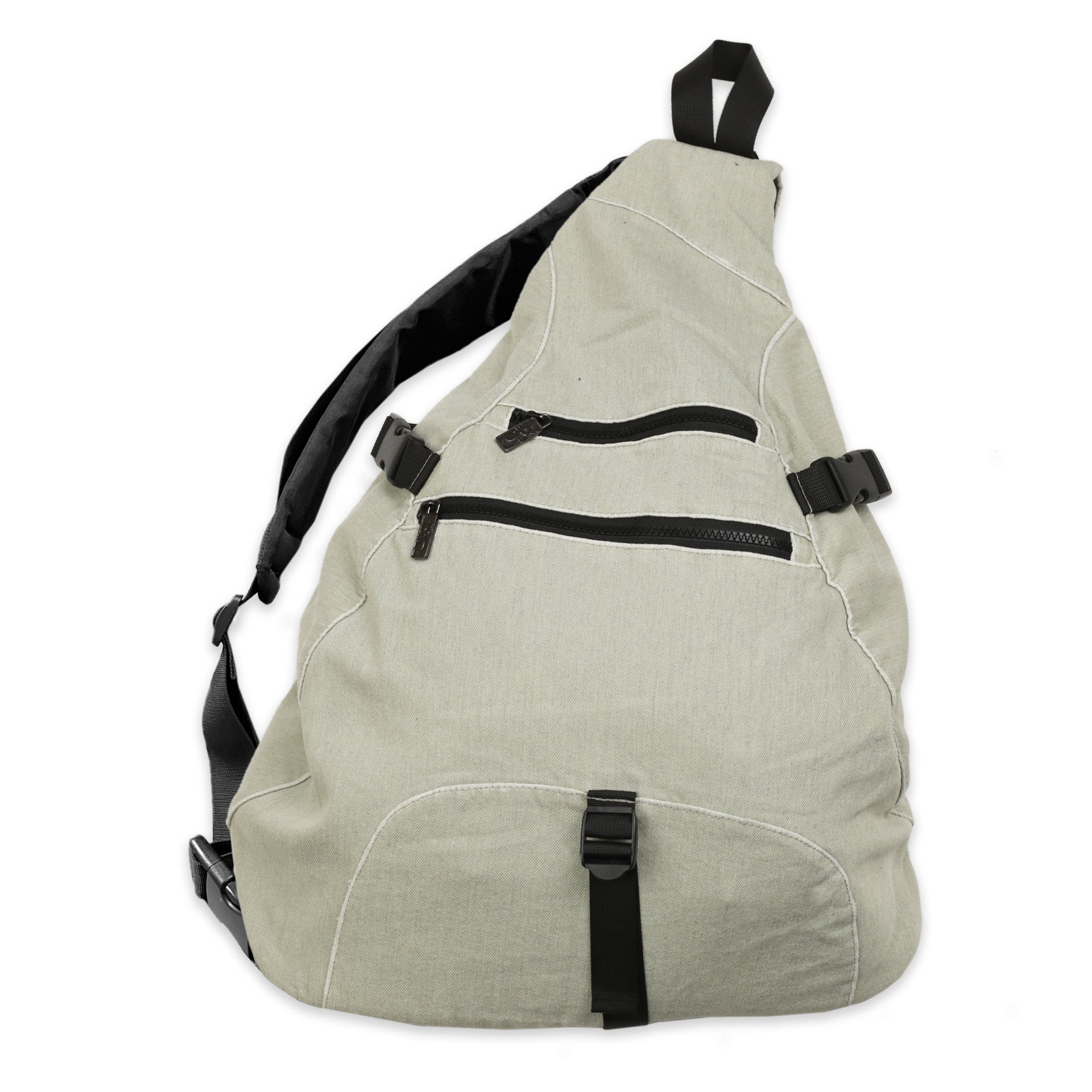 Denim Sling Back Pack (White) – YARDSALE